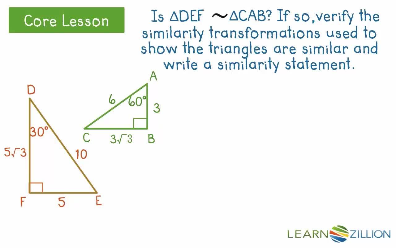 Determining Similar Triangles Through Similarity Transformations Maths